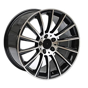 NEW 18x8.5 BLACK MACHINED FACE S63 AMG STYLE WHEELS RIMS FITS MERCEDES BENZ BOLT PATTERN 5x112 ONE WHEEL (1)