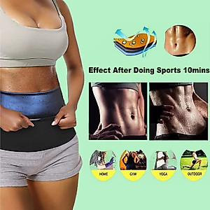 LELTLIMH Waist Trimmer for Women, Waist Trainer Sauna Belt, Neoprene-free Waist Cincher,Sauna Slimming Belt Suit Workout SM Black