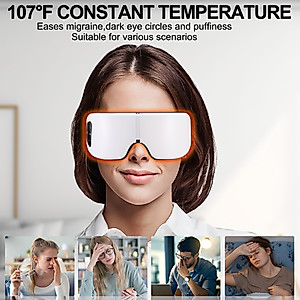 ESLYYDS Eye Massager with Heat,Smart Eye Massager for Migraines,6 Modes with Bluetooth Music,Heat Compression Eye Massage,Heated Eye Massager Foldable for Migraines Headaches Dark Circles Puffiness,