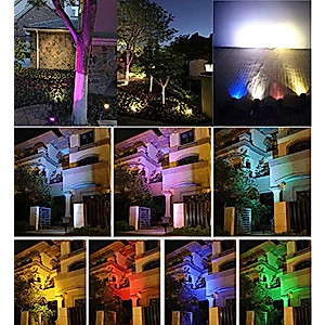 MTB Garden Solar Spotlights, 2-in-1 Colored Adjustable 4 LED Wall/Landscape Solar Lights with Automatic On/Off Sensor, 2 Pack