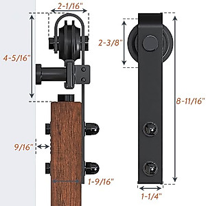 SANKEYTEW 6FT Barn Door Hardware Kit, Sliding Barn Door Hardware kit Heavy Duty, Lite Version- Combination Track Required- Easy to Install- Manual Included- Black (J-L-5)