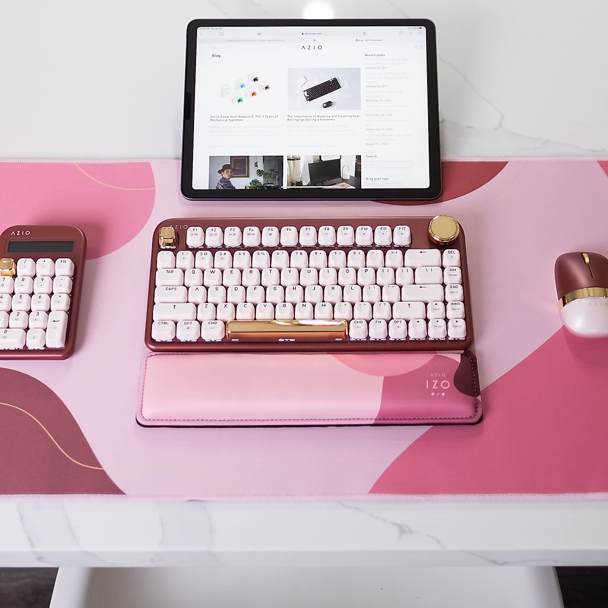 Azio IZO Palm Rest, Baroque Rose (PR-IZO106)