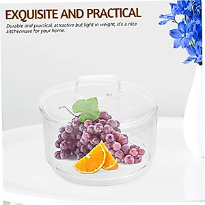 FUOYLOO soup bowl breakfast bowls glass fruit bowl round baking dish meal prep bowl casserole dish glass bowls with lids glass pots mixing bowl High borosilicate glass household small bowl