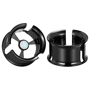 COOEAR 1 Pair Upgrade Ear Tunnels Flesh Plugs Piercing Earrings Stainless Steel Ear Gauges 0g to 1 inch.