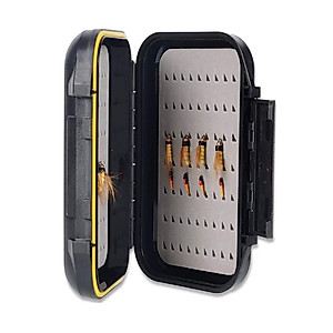 ORIONE Waterproof Portable Fly Fishing Box Easy Grip Foam Jig,Fly Fishing Case,Large Capacity and Pocket Sized，Fly Boxes for Fly Fishing and Trout，Ice Fishing Tackle Boxs for Fly Iures