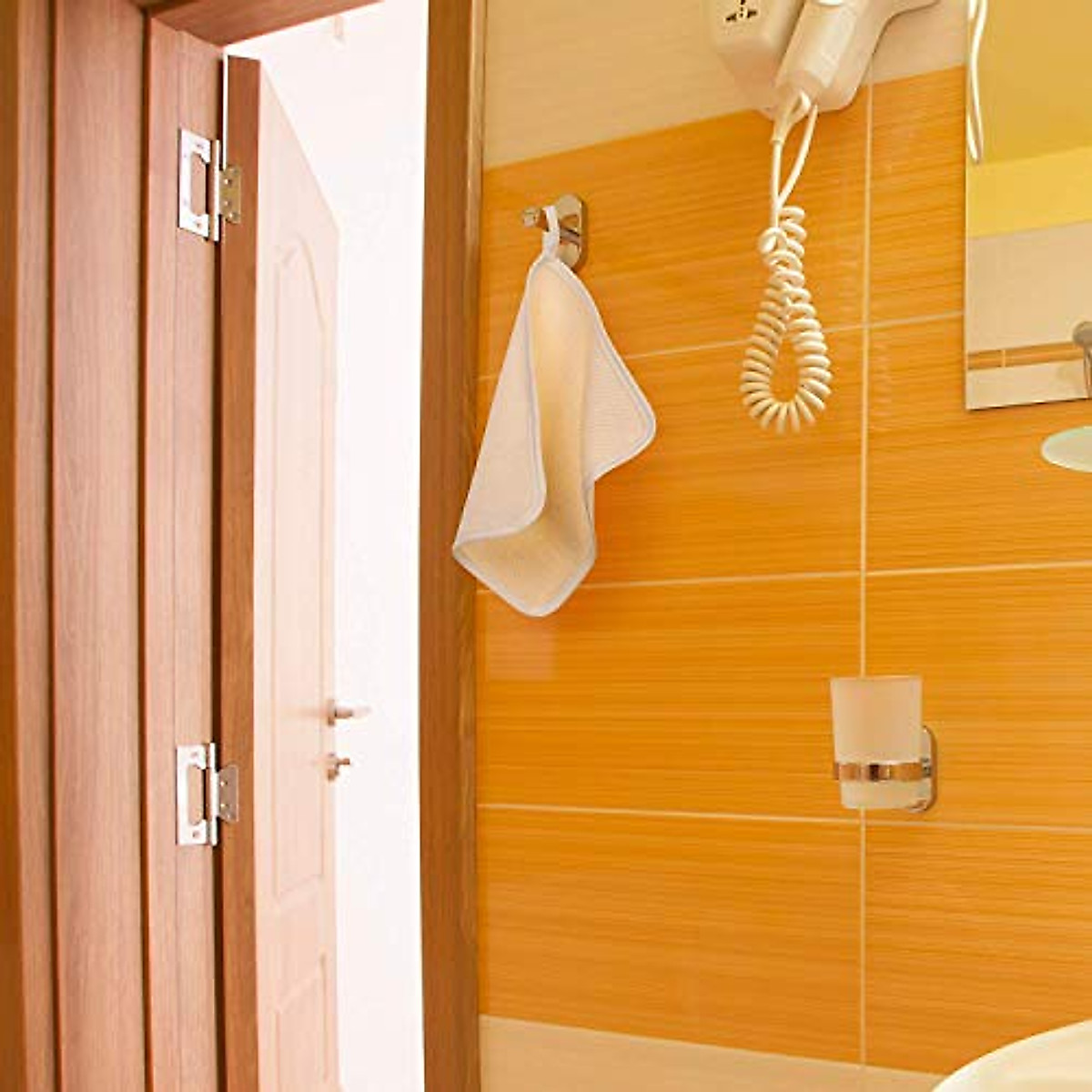 10 Packs Exfoliating Face and Body Wash Cloths Towel Weave Soft Bath Cloth Exfoliating Scrub Cloth Massage Bath Cloth for Women and Men (White Edge)