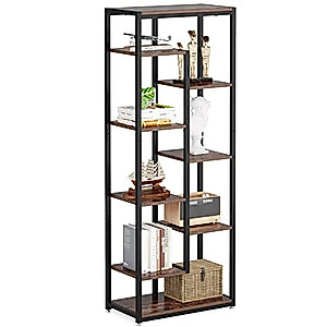 Tribesigns 70.8 Inch Tall Bookshelf, 8-Tier Industrial Open Bookcase, Metal Etagere Bookcase Storage Display Shelf Unit for Living Room Bedroom Home Office (1)