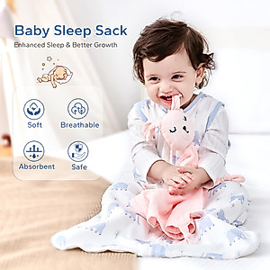 ZIGJOY Baby Wearable Blanket Cotton Sleep Sack Baby Sleeveless Soft Sleeping Bag with 2-Way Zipper for Baby, Cotton Sheep, 6-12 Months