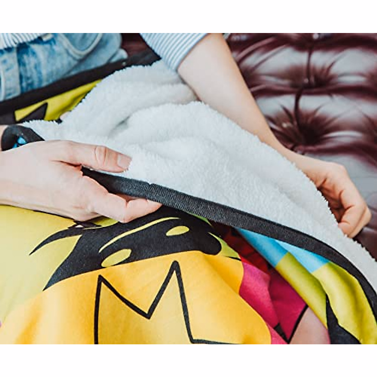 Naruto: Shippuden Character Collage Fleece Throw Blanket With Sherpa Backing | Plush Soft Cover For Sofa and Bed