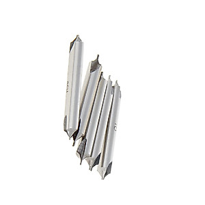 Auniwaig 1mm x 5mm Center Drill Bits Combined Drill Countersink Lathe Mill Tool Set HSS-6542 60 Degree Combined Drills Plain Type B with Protective Cone 5pcs