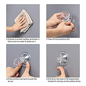 Starkitchen Suction Cup Hooks, 2Pack Punch-Avoided Suction Cup Hooks for Shower, Bathroom, Kitchen, Glass Door, Mirror,Waterproof Moisture-Proof & Powerful(2Pack)