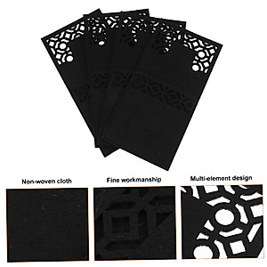 NOLITOY 20 Pcs Christmas Cutlery Bag Nativity Decor Tableware Covers for Christmas Party Cutlery Bags Christmas Tableware Bags Black Trim Tableware Pockets Simple Non-woven Fabric Fork