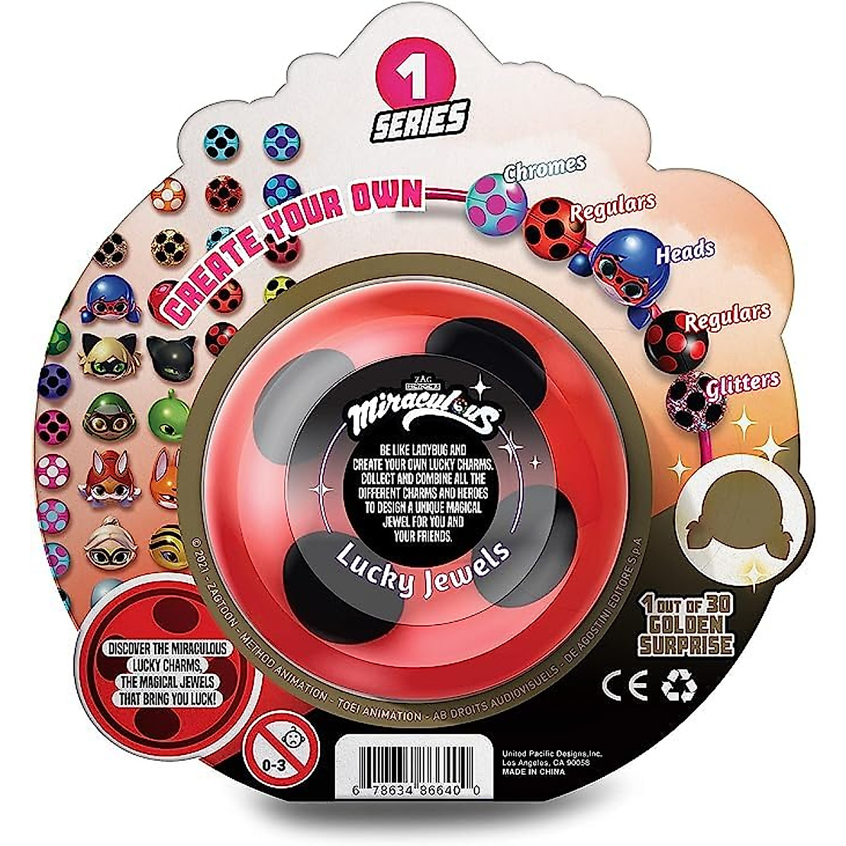 Miraculous Ladybug Lucky Jewels Charm Bracelet, Necklace, Dangle & More! (Blind Box) - Collect All 68 Gems! with 5.5" Super Articulated Doll (3)