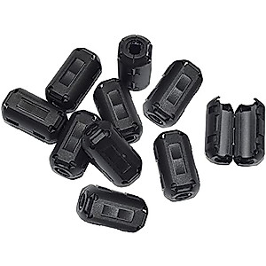 [Pack of 10] Clip-on Ferrite Core Ring Bead Anti-Interference High-Frequency Filter RFI EMI Noise Suppressor Cable Clip (13mm Inner Diameter)