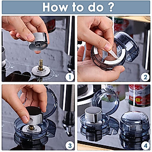 Zariocy 5 Pack Safety Stove Knob Covers, Black Clear Upgraded Unlock Safety Guards for Kitchen Gas and Oven, Stove Guard with Extra Adhesives, Large Universal Design to Protect Kitchen Security