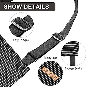 Yiclick [2 Pack] Chef Cooking Kitchen Apron with Pockets for Women Men, Waterproof Adjustable Cotton Bib Apron For Baking Garden BBQ Mothers Day Kitchen Gifts (Black&White)