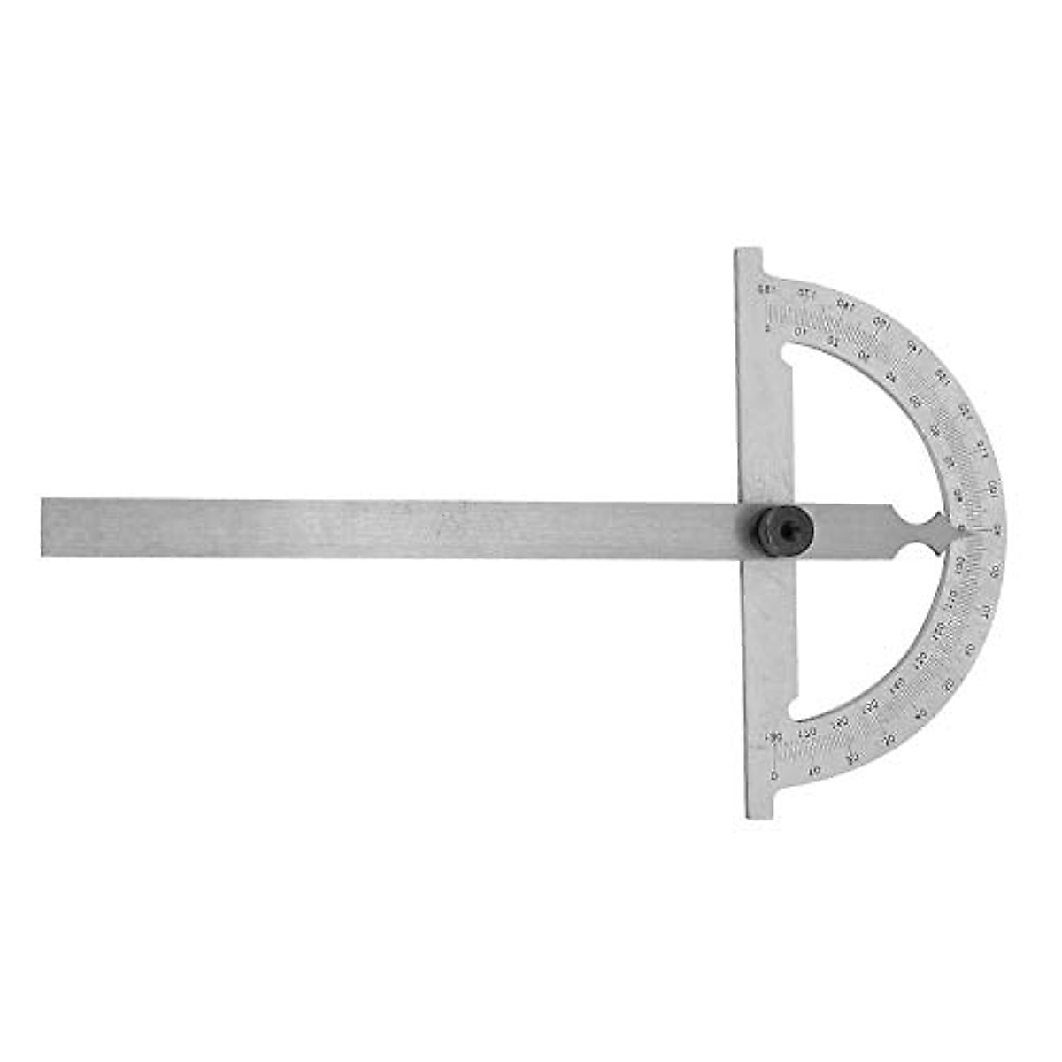 180 Degree Protractor, 80 * 120mm Carbon Stainless Steel Chrome Plating Protractor Rotary Angle Finder Measuring Ruler Tool for Woodworking