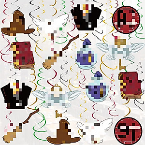 Magical Wizard Party Decorations Wizard School Streamers Hanging Swirl Ceiling Decorations for Magical Theme Birthday Party Supplies