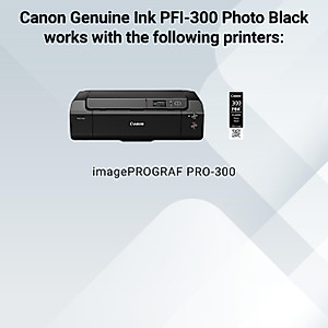 Canon PFI-300 Lucia PRO Ink, Photo Black, Compatible to imagePROGRAF PRO-300 Printer, Standard (4193C002)