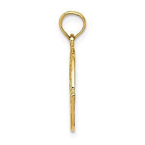 Solid 14k Yellow Gold Celtic Irish Claddagh Charm Pendant - 20mm x 15mm