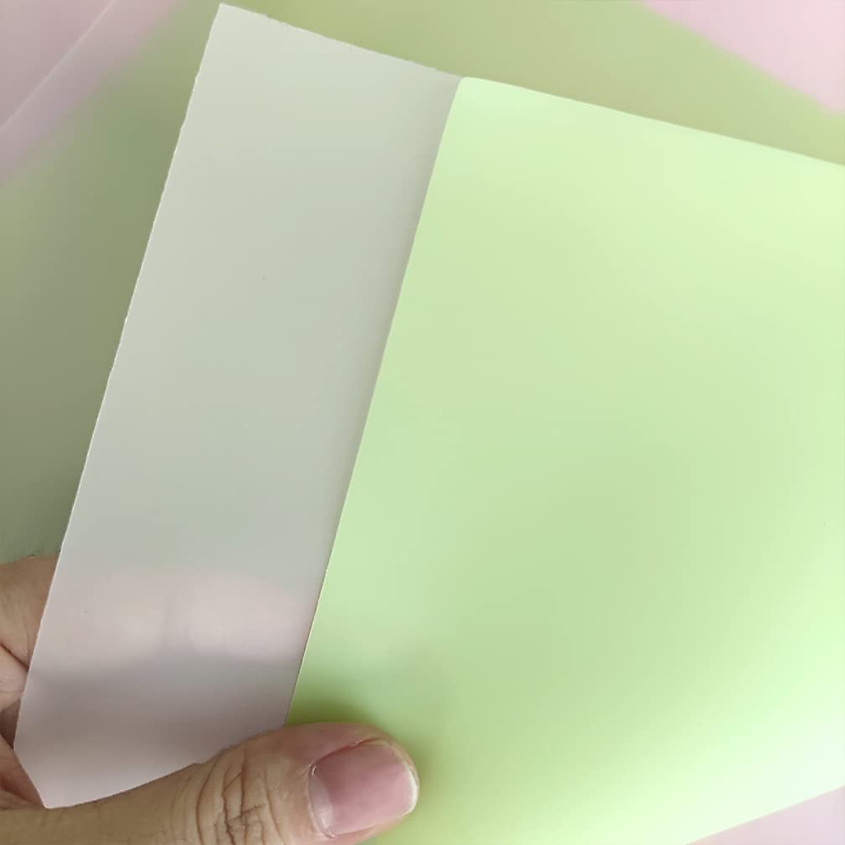 通用 7 Pack Transluscent Jelly Sheets TPU Film Frosted Candy Color Faux Leather Sheets Hologram Leatherette Fabric Thickness 0.4mm Perfect for Hair Bows Earrings Making