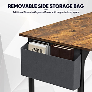 DUMOS 40 Inch Office Small Computer Desk Modern Simple Style Writing Study Work Table for Home Bedroom - Rustic Brown