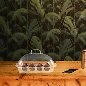 Luxshiny Covered Buffet Tray Chilled Serving Tray Food Plate Candy Display Container Dessert Cloche Dome Food Cover Cake Stand Restaurant Buffet Tray Acrylic Condiment Bell Shaped Travel