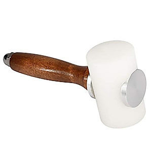 YaeTek DIY Leathercraft Wooden Mallet Leather Carving Hammer Wood Handle Nylon Hammer T Head