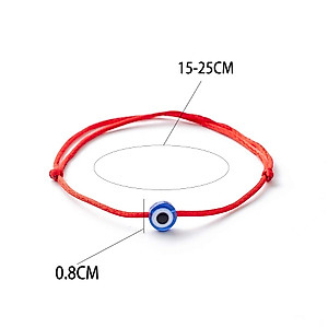 kelistom 8 Pieces Evil Eye Red Kabbalah String Bracelets for Women Men Boys Girls Protection Amulet Storage Gift Bag with Long Tassels (A:HS022-8)