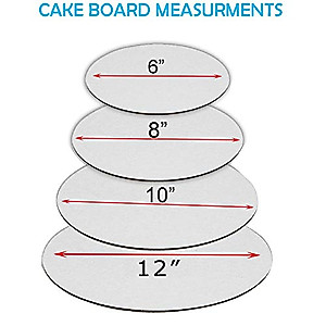 White Round Greaseproof Cake Boards – Cake Circle Base, 6/8/10/12 inch, 5 of Each Size