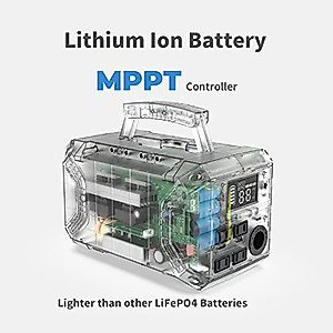 VDL Portable Power Station 300W/110V, Solar Generator 299Wh Backup Lithium Battery Pure Sine Wave AC Outlet, Power Supply with LED Flashlight for Outdoors Camping Travel Hunting Home Emergency