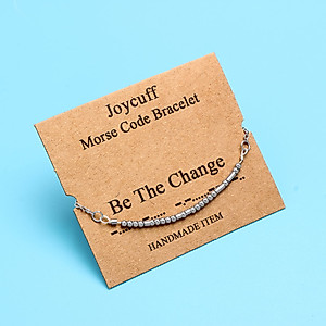 JoycuFF A New Chapter Morse Code Bracelets for Women Inspirational Retirement Jewelry for Best Friend Coworker Colleagues Enjoy Your New Chapter Retirement Bracelet Gifts for Coworker Leaving Retired