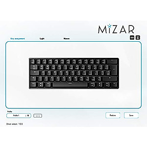 Mizar MZ60 Luna Mechanical Gaming Keyboard | 60% Keyboard 62 Key ANSI US Layout | RGB LED Backlit | Anti Ghosting NKRO | Progammable Macro Keys | Hotswap Gateron Optical Blue Switches | White