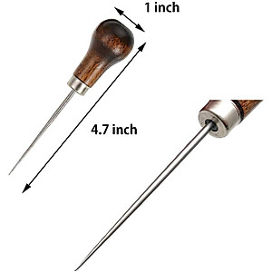 Set of 16 Bookbinding Kit Tools Set Bone Folder Paper Creaser, Waxed Thread, Awl, Large-Eye Needles for DIY Bookbinding Crafts and Sewing