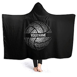 Personalized Hooded Blanket with Name, Custom Volleyball Wearable Blanket Gift, Lightweight Flannel Soft and Cozy, 50'' x 60'' for Teen, ARAHANT