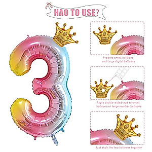 16Pcs Happy Birthday Balloons Banner, Gradient Happy Birthday Party Balloons 16 Inch Colorful Foil Letter Sign Balloons Banner Bunting for Girls Kids Baby Shower 30th Party Supplies