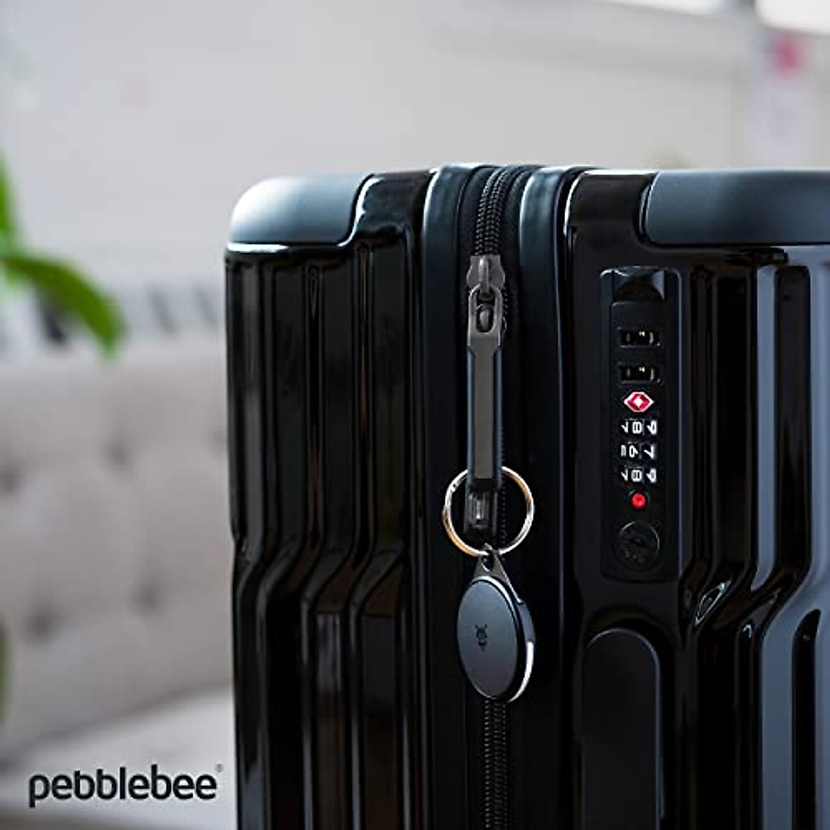 Pebblebee Clip | Rechargeable Item Tracker | Compatible with Apple Find My | 500ft Bluetooth | Water Resistant | Works with Google Assistant & Amazon Alexa