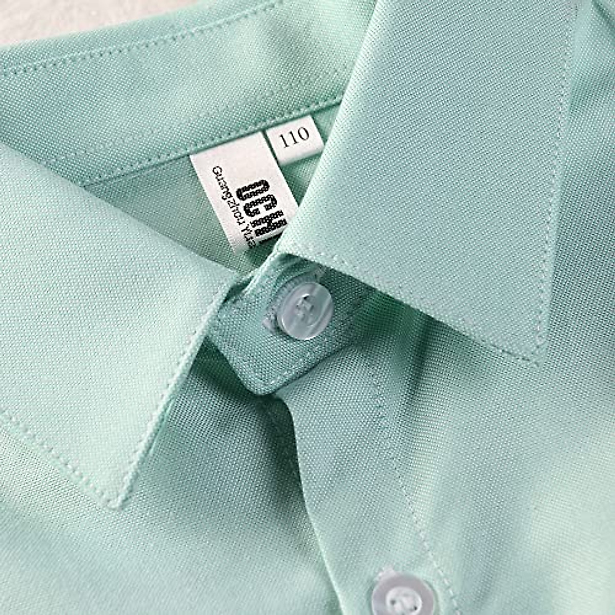 OCHENTA Boys' Short Sleeve Button Down Dress Shirt, Kids Casual Oxford Tops Green Tag 130CM - 5-6 Year