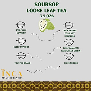 Inca Master Soursop Tea - Guanabana Leaves Graviola Tea 100 Grams - 3.5 Oz Soursop Leaves - Organic Graviola Sour Sop Tea - Immunity Herbal Goodness - Guanabana Fruit Graviola Soursop Juice