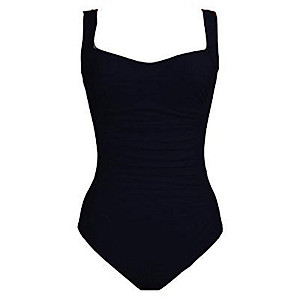 Karla Colletto Square Neck One Piece Swimwear BA-D70 (Navy, 8)