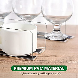 Baluue 5Pcs Shelf Dividers Closet Shelf Dividers Plastic Clear Wood Closet Shelf Separator Organizer Clapboard for Kitchen Cabinet Bookcase Office Supermarket