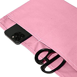 DALIX Waist Aprons Commercial Restaurant Home Bib Spun Poly Cotton Kitchen (3 Pockets) (1, Pink)