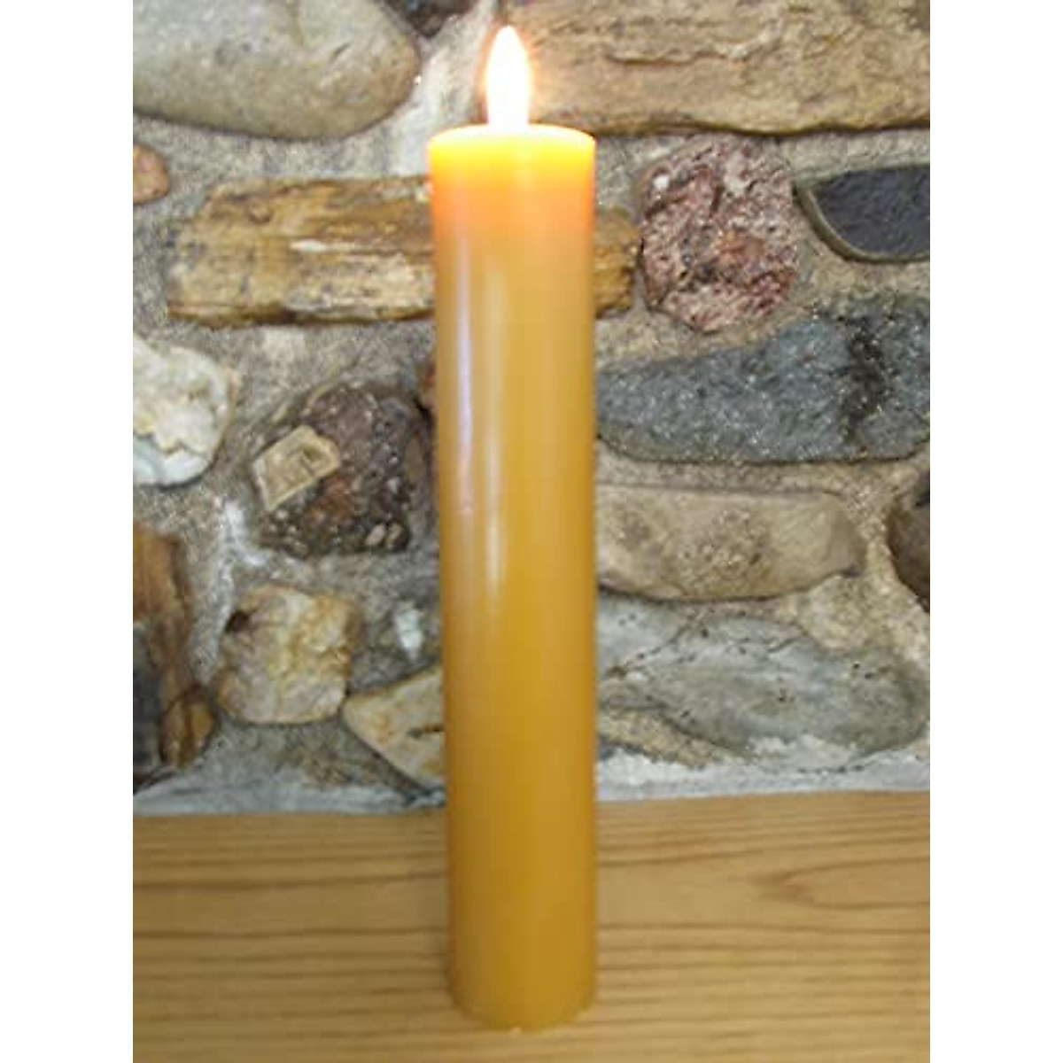 Beeswax Candle Works, 8.5 x 1.5-Inch Pillar, 35-Hour, 100% USA Beeswax