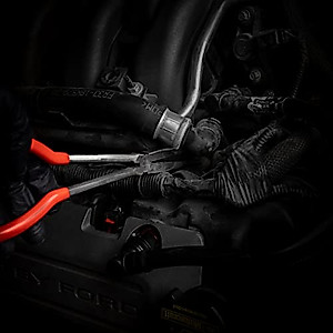 ABN Long Reach 11in Plier 4-Piece Set – 90-Degree Angle, 45-Degree Angle, Straight Needle Nose, and Duckbill Pliers