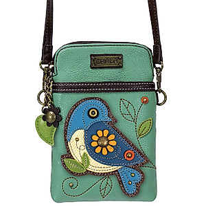 Chala Blue Bird Cellphone Crossbody Handbag - Convertible Strap