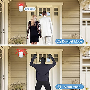 Motion Sensor Alarm, PIR Indoor Motion Detector with Siren, 125dB Motion Detector with Remote Control(White)