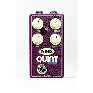 T-Rex Engineering QUINT-MACHINE Pitch Guitar Effects Pedal with Fully Adjustable Octave Up, Octave Down, and Fifth Up Controls; Simulating Organ, Synth or 12-String Sound (10094)