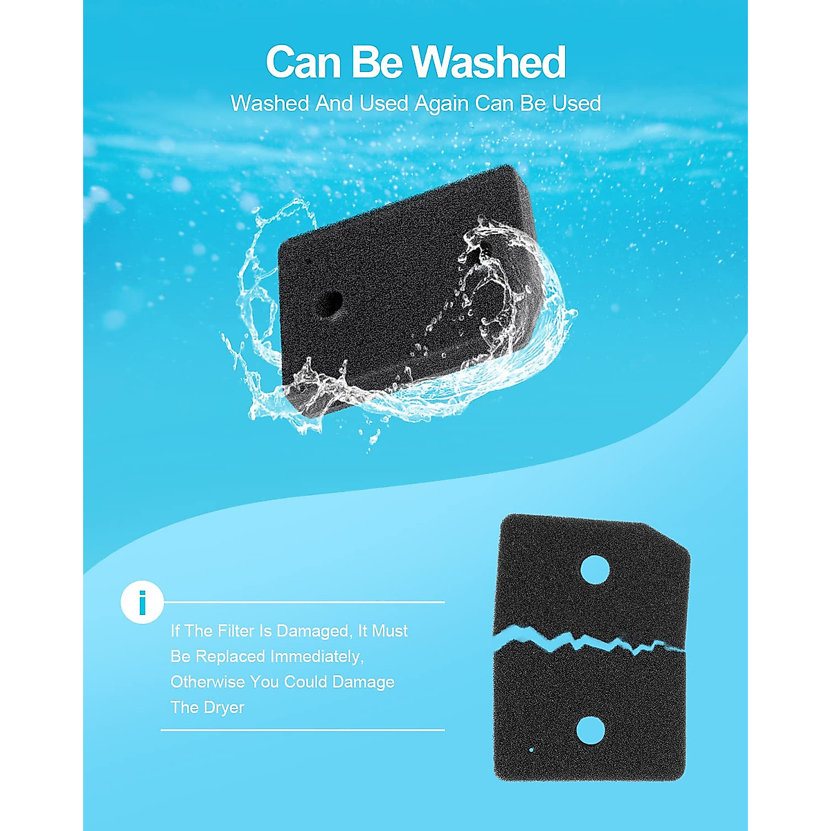 Plinth Filter Replacement for Miele T1 Dryer：9164761 Heat Pump Dryer, Dryer Spare Parts, Lint Filter Foam Sponge Replacement for Miele T1 Dryer (2)