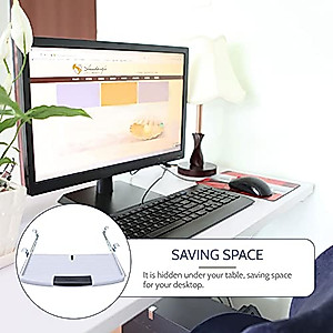 Abaodam 2 pcs computer keyboard case office drawer white office desk plastic trays storage drawers for desk keyboard stand for desk hidden keyboard shelf Miscellaneous tray corner