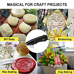 Mini Heat Gun, 350W 662°F Tiny Hot Air Gun Kit with Reflector Nozzle and Heat Shrink Tubing for Wire Connectors, Embossing Small Heat Gun for Epoxy Resin Vinyl Craft Candle Making, CUBEWAY